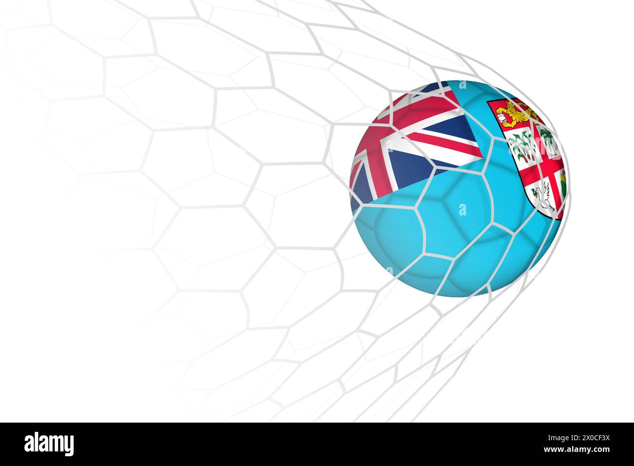 Fiji flag soccer ball in net. Vector sport illustration Stock Vector ...