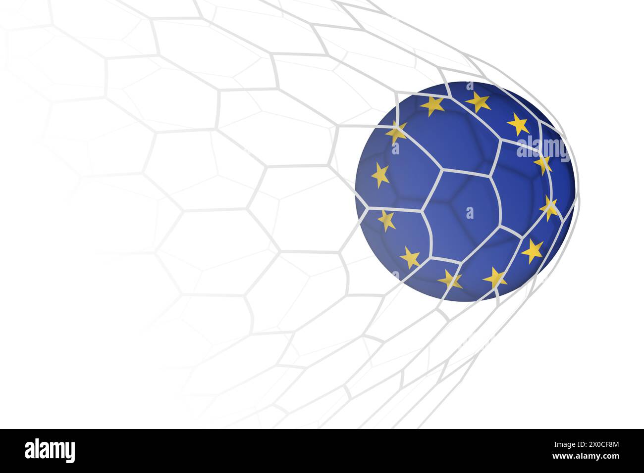 European Union flag soccer ball in net. Vector sport illustration Stock ...