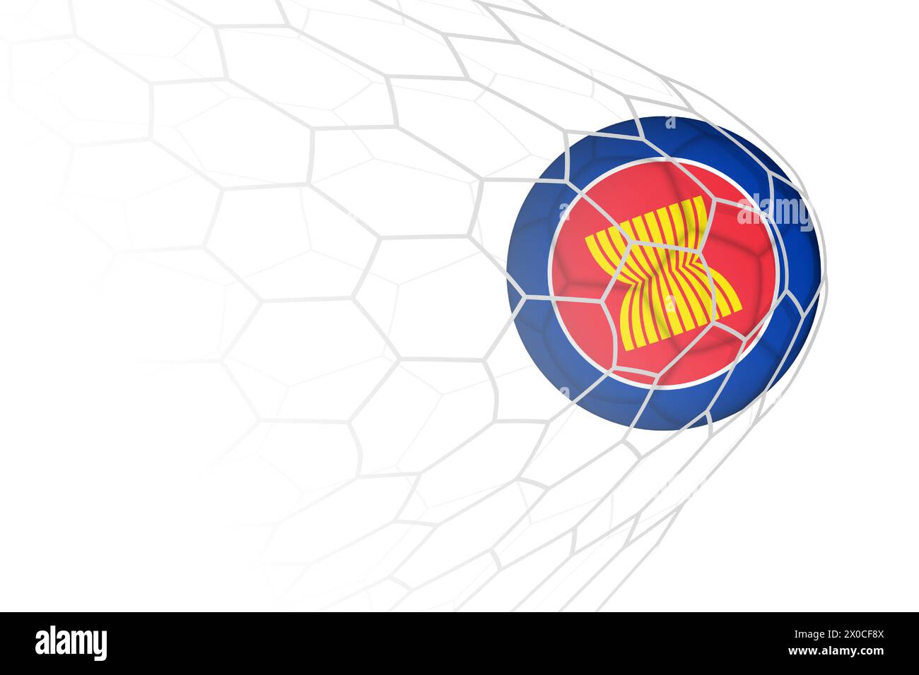 ASEAN flag soccer ball in net. Vector sport illustration Stock Vector ...