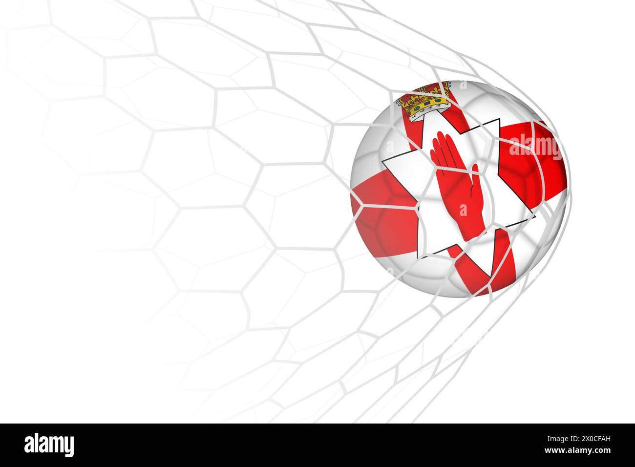 Northern Ireland flag soccer ball in net. Vector sport illustration ...