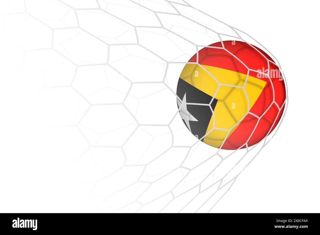 East Timor flag soccer ball in net. Vector sport illustration Stock ...