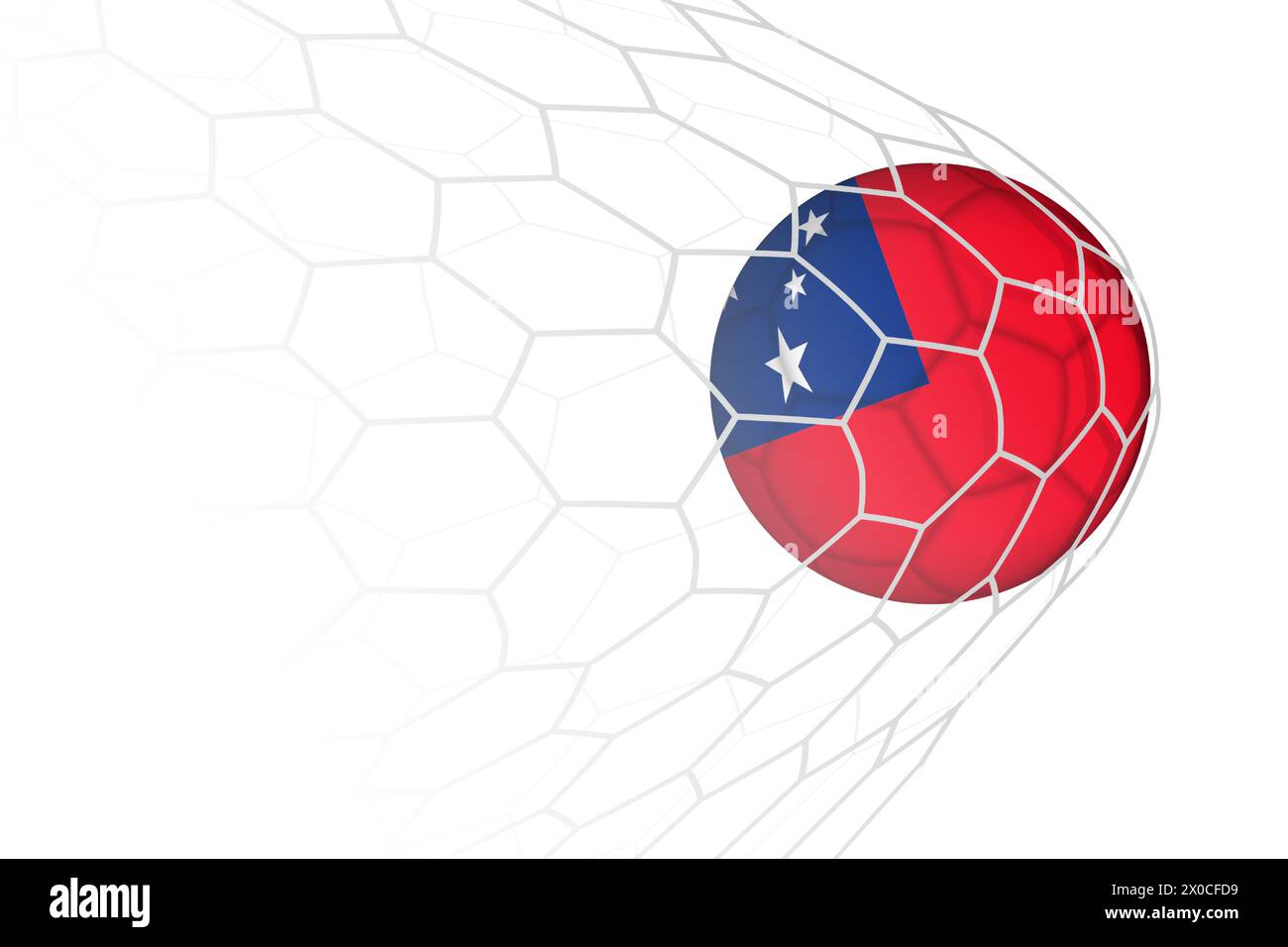 Samoa flag soccer ball in net. Vector sport illustration Stock Vector ...