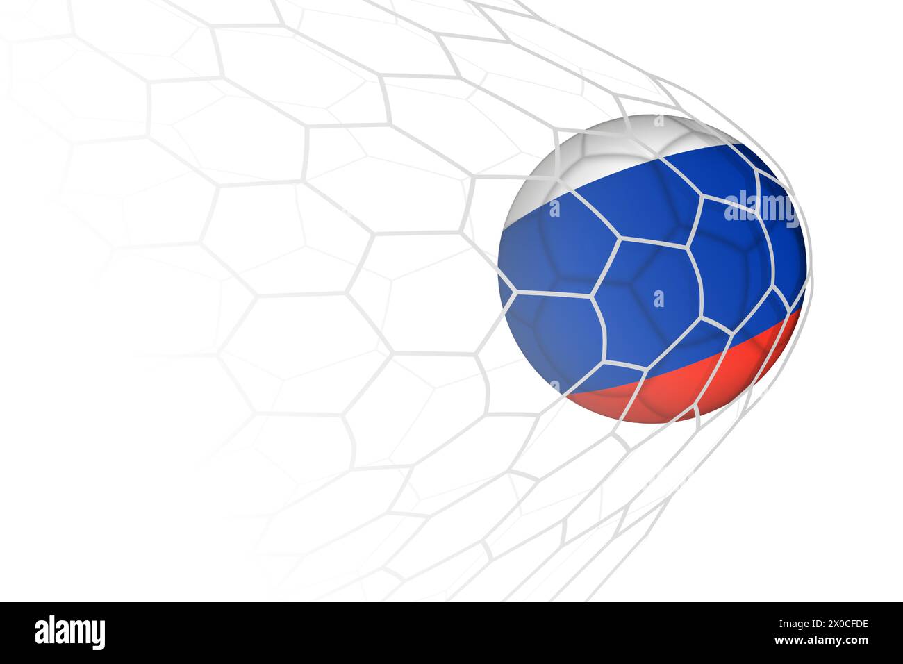 Russia flag soccer ball in net. Vector sport illustration Stock Vector ...