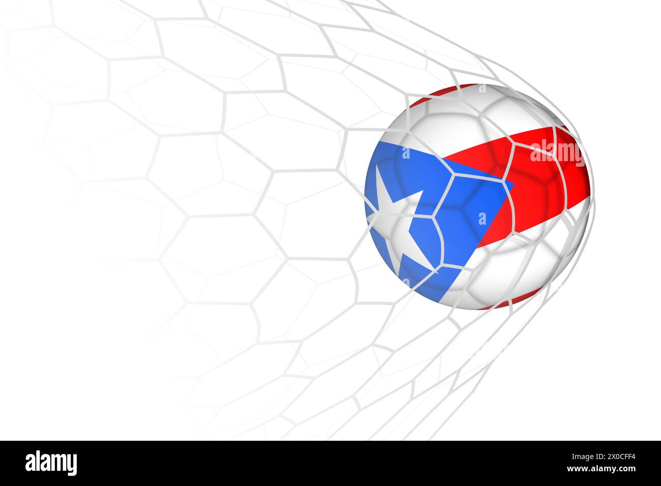 Puerto Rico flag soccer ball in net. Vector sport illustration Stock ...