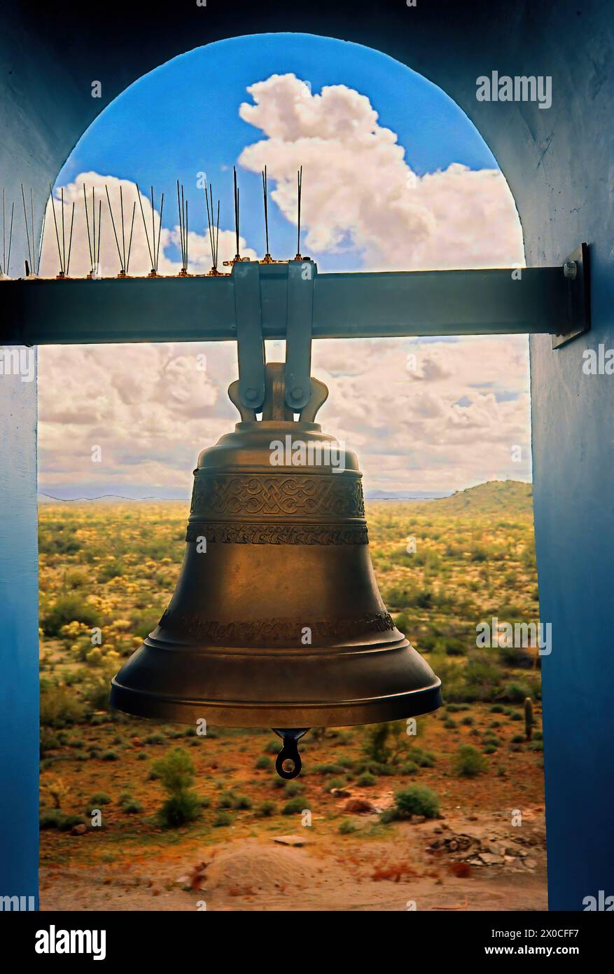 Greek Orthodox chapel bells in Arizona desert Stock Photo - Alamy