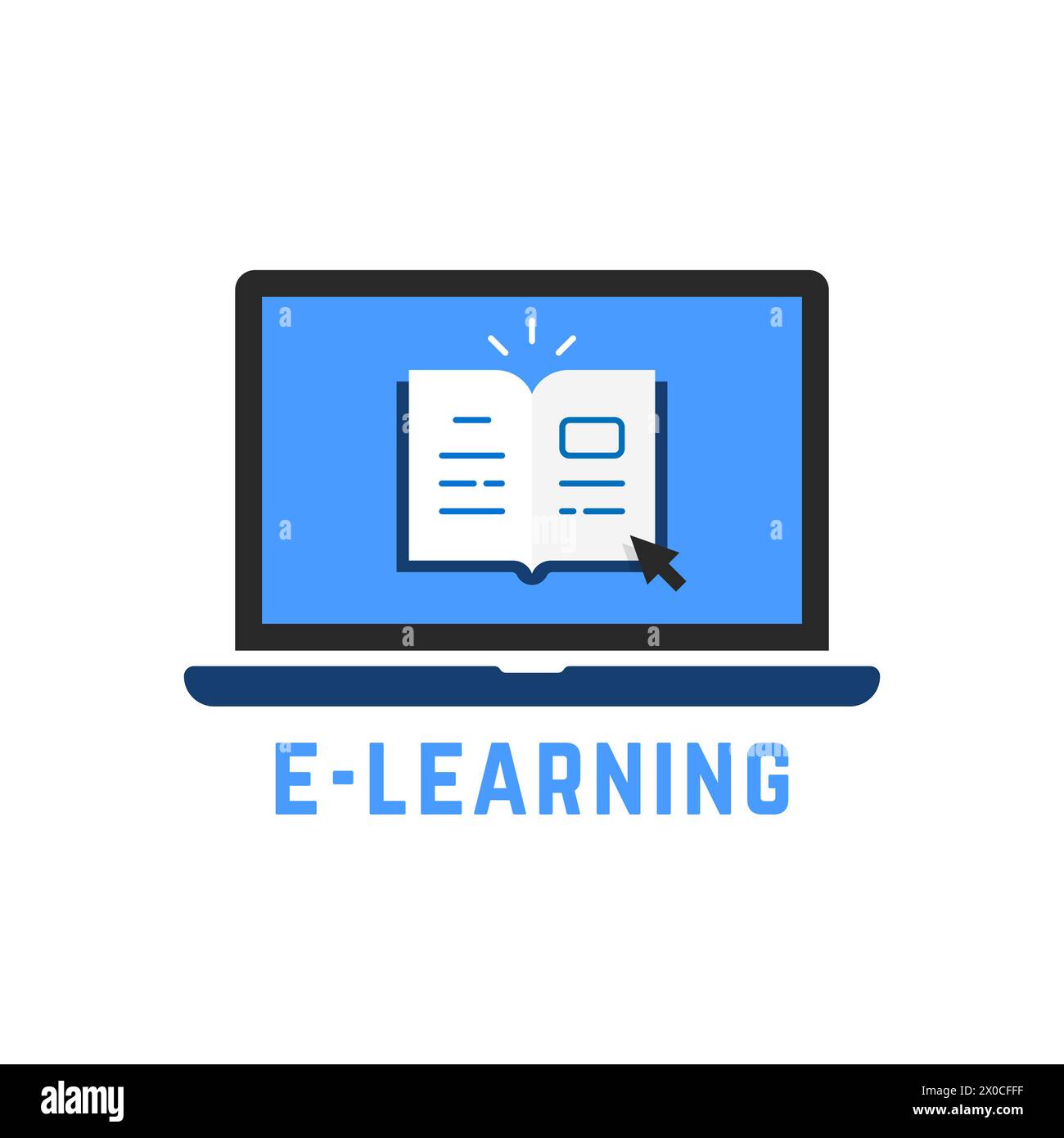 cartoon online learning icon with notebook Stock Vector Image & Art - Alamy