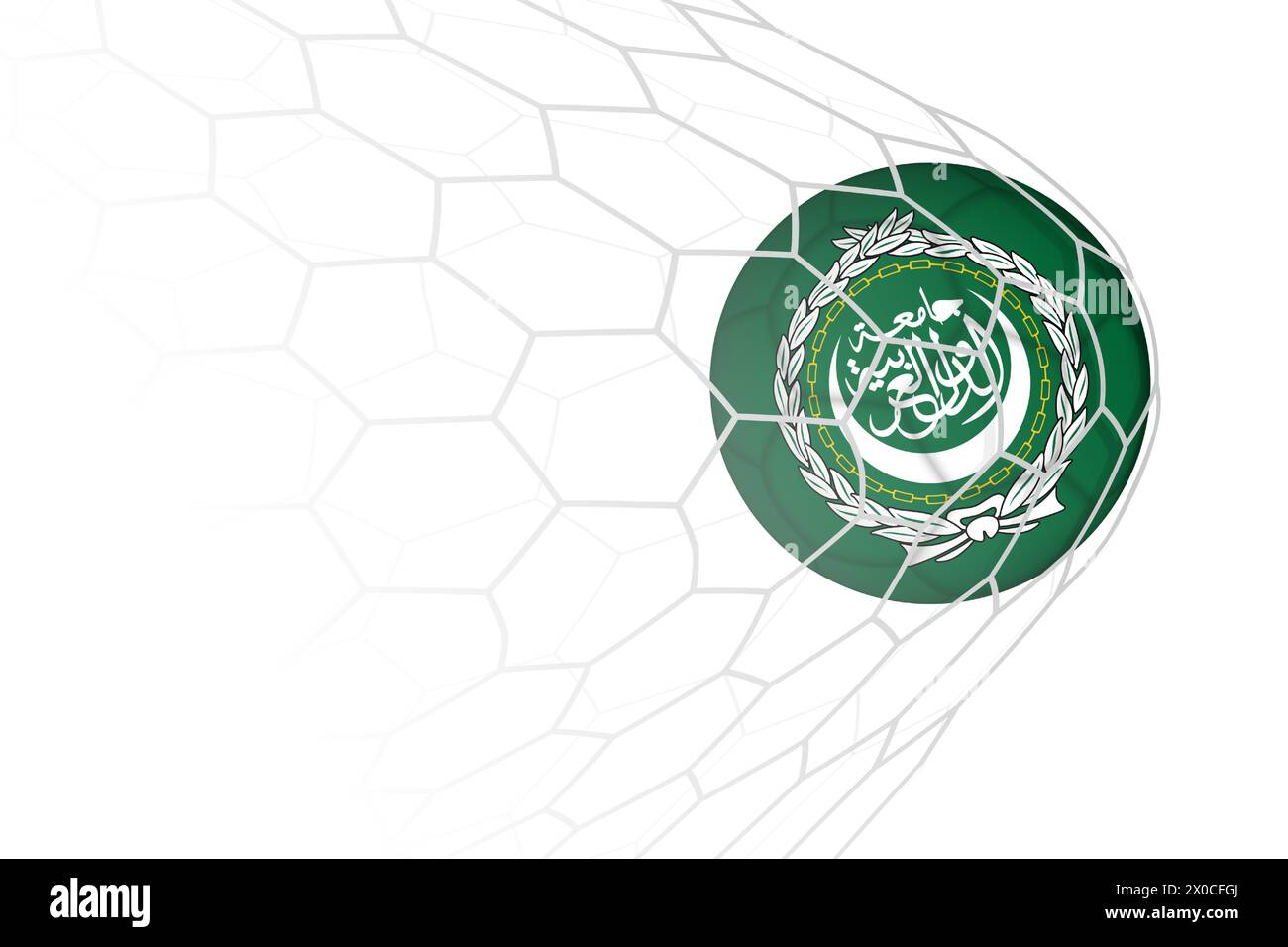 Arab League flag soccer ball in net. Vector sport illustration Stock ...