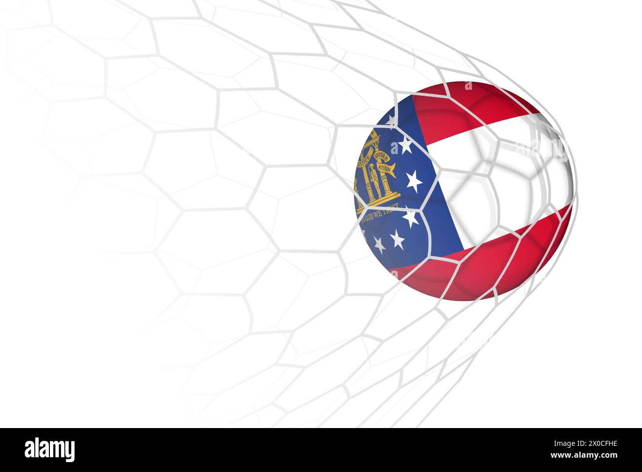 Georgia flag soccer ball in net. Vector sport illustration Stock Vector ...