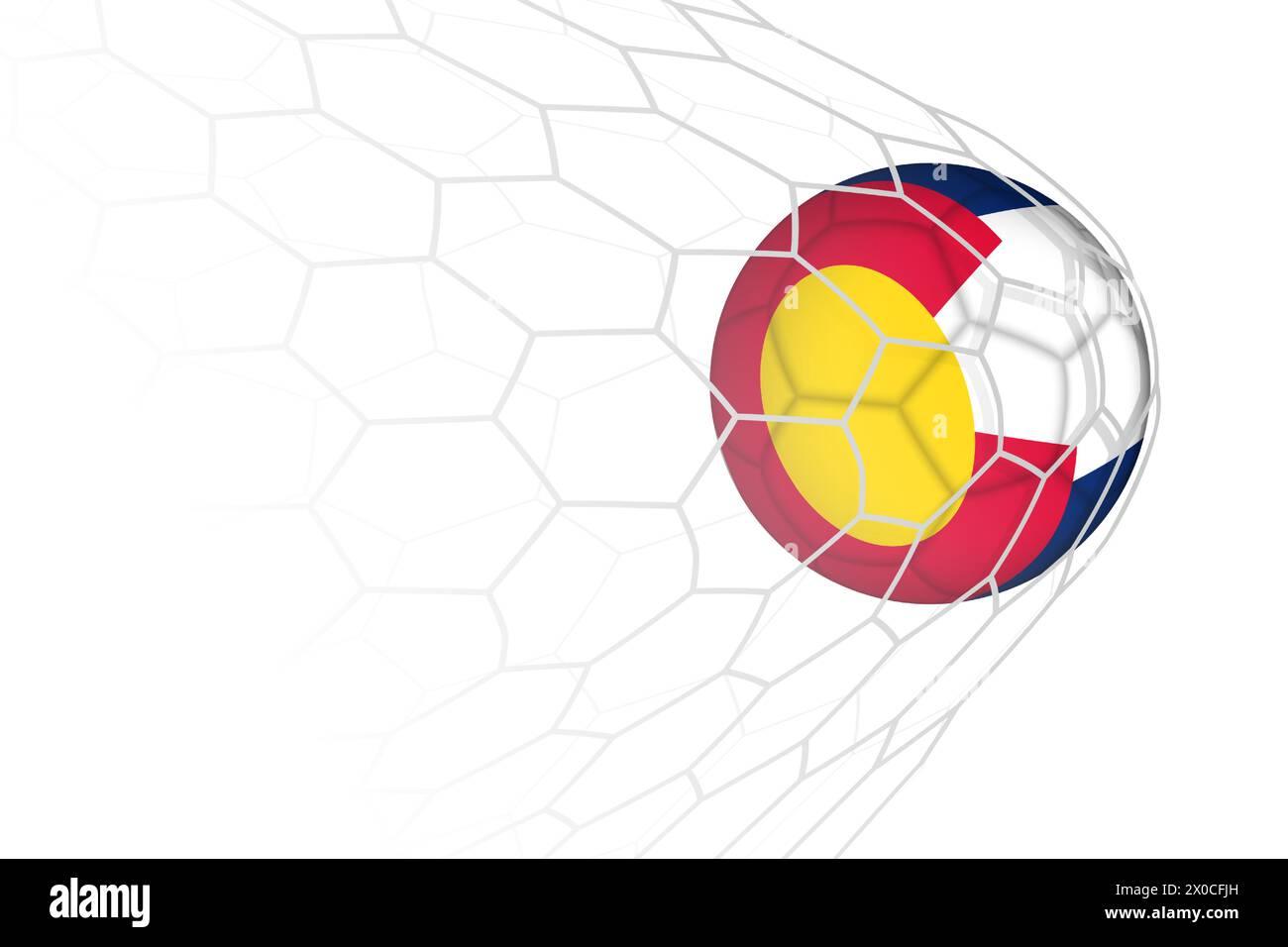 Colorado flag soccer ball in net. Vector sport illustration Stock ...