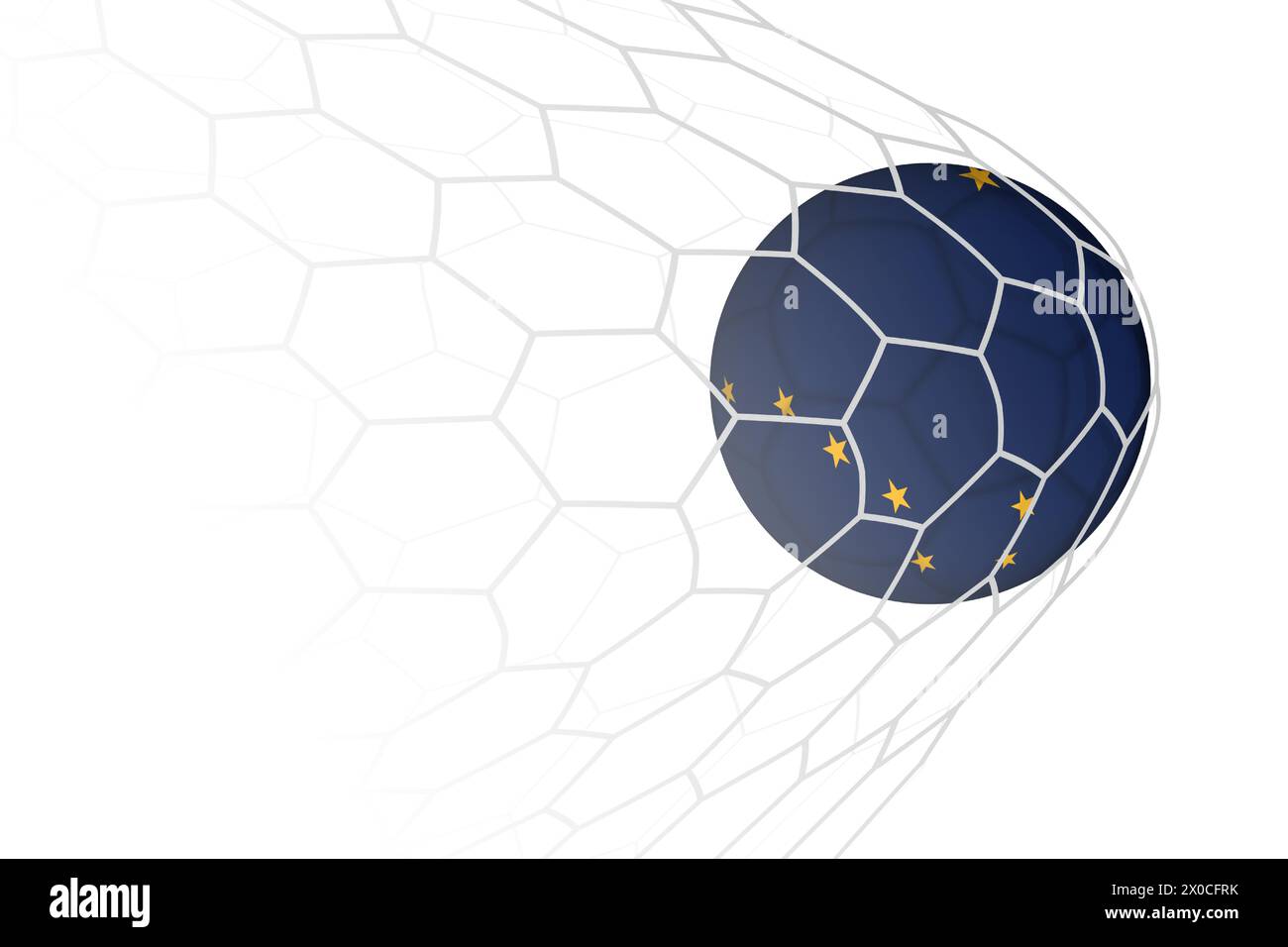 Alaska flag soccer ball in net. Vector sport illustration Stock Vector ...