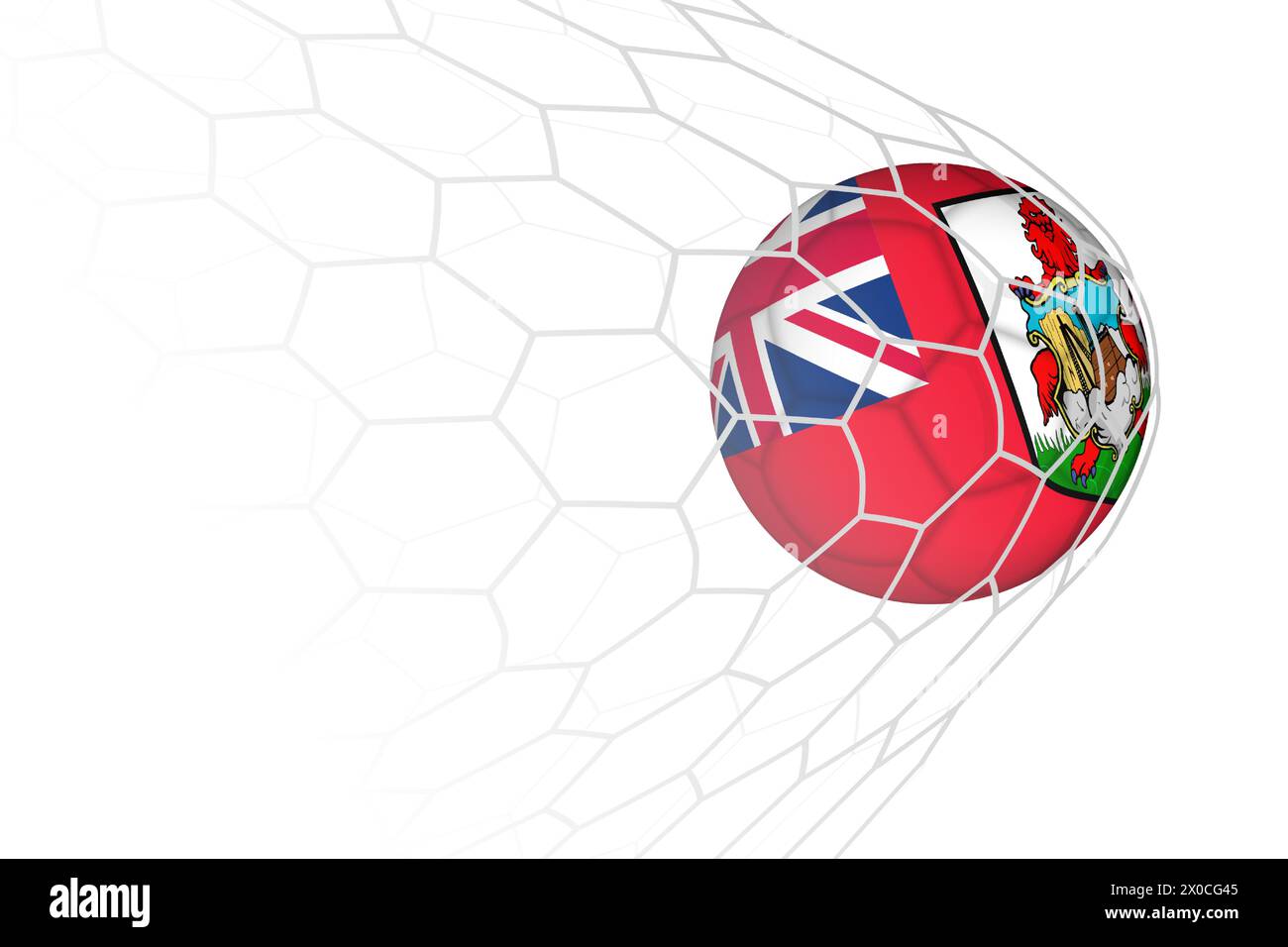 Bermuda flag soccer ball in net. Vector sport illustration Stock Vector ...