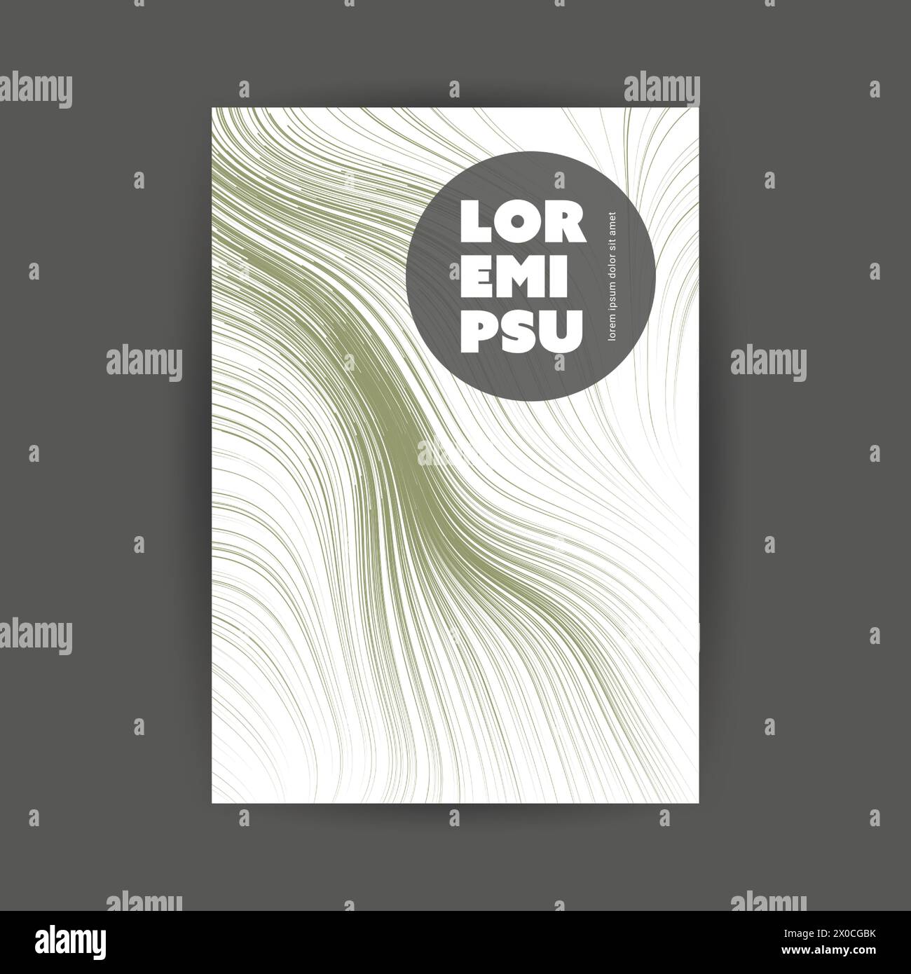 Green Moving, Flowing Stream of Particles in Curving, Wavy Lines ...