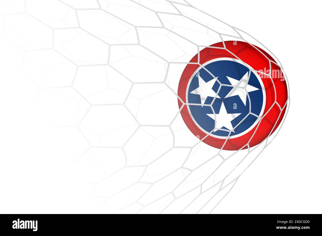Tennessee flag soccer ball in net. Vector sport illustration Stock ...