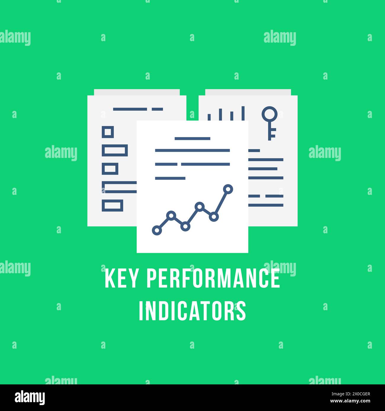 white paper like key performance indicator icon Stock Vector Image ...