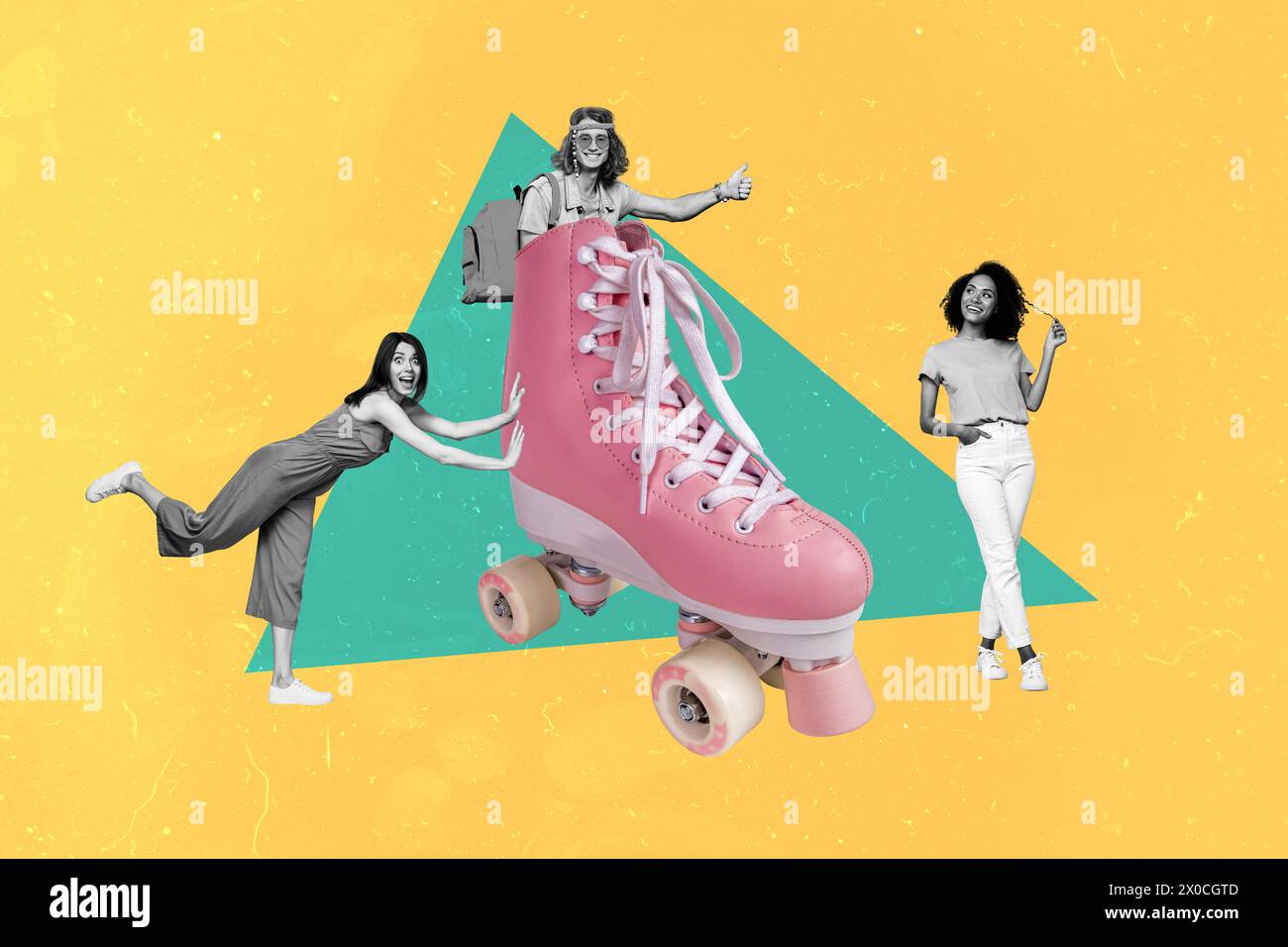 Composite sketch photo collage of black white silhouette colleagues ...