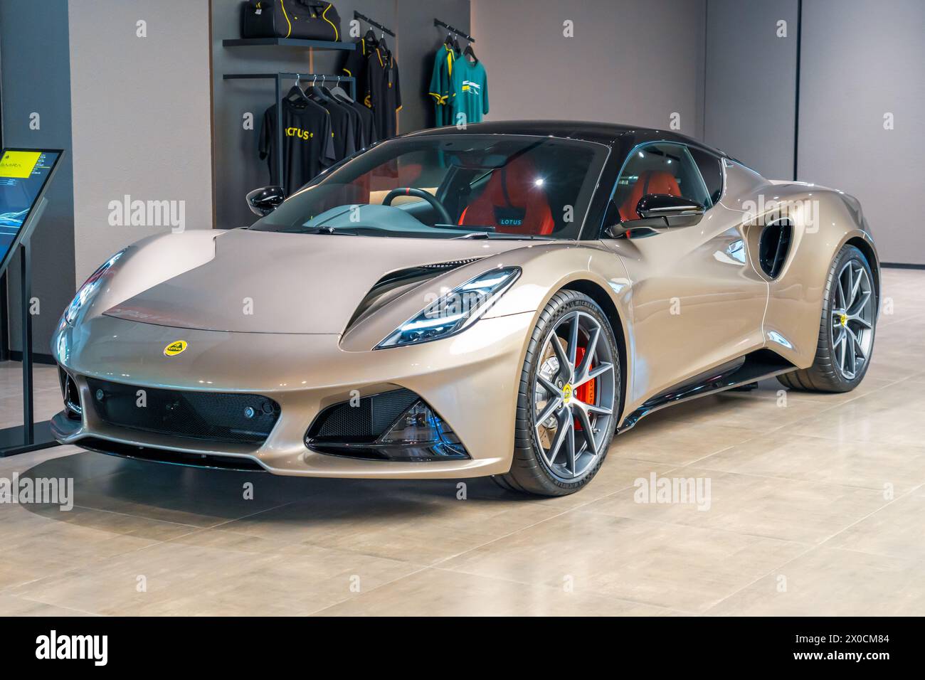 Lotus Emira brown metallic gold color. Thailand, Bangkok 14 march 2024 ...