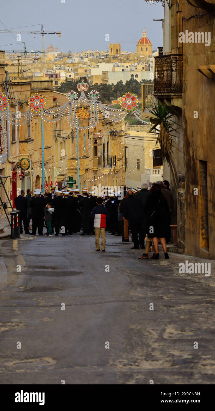 The Feast of St Gregory at Kercem ,Gozo, Maltagold red Stock Photo - Alamy