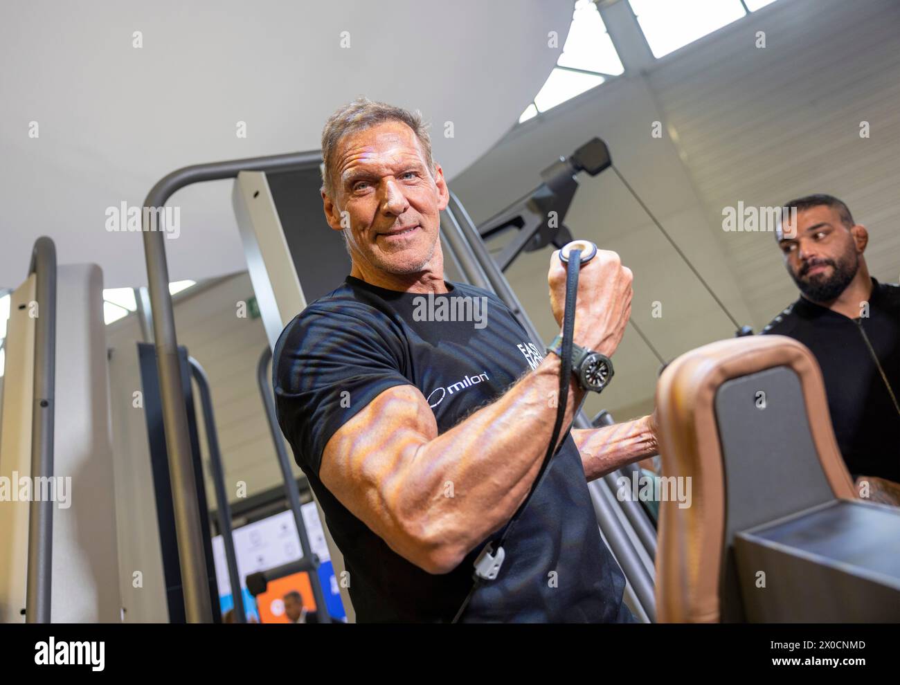 Cologne, Germany. 11th Apr, 2024. Actor Ralf Moeller poses on a stand ...