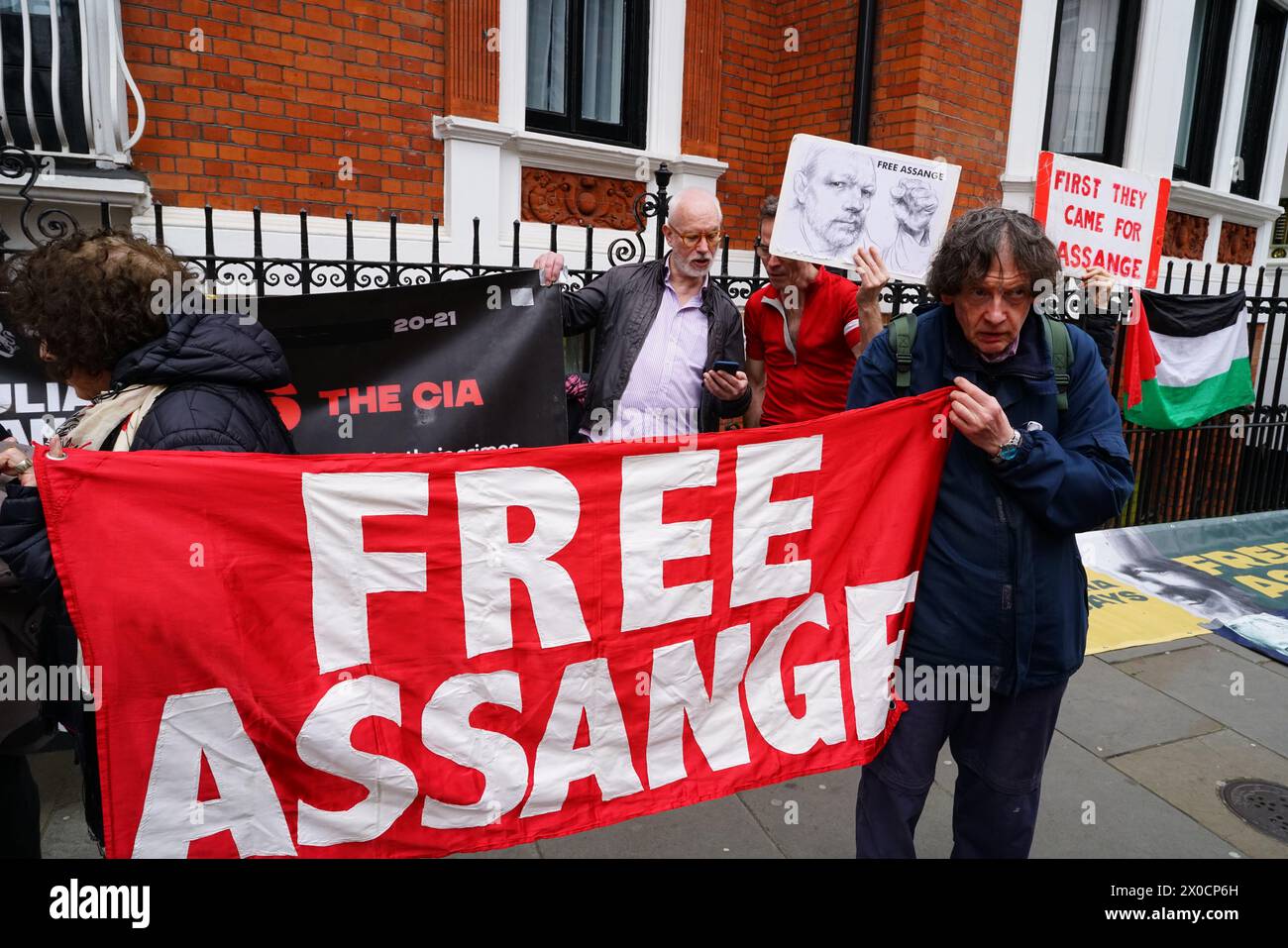 London, UK. 11th Apr, 2024. Protest for Julian Assange at the ...