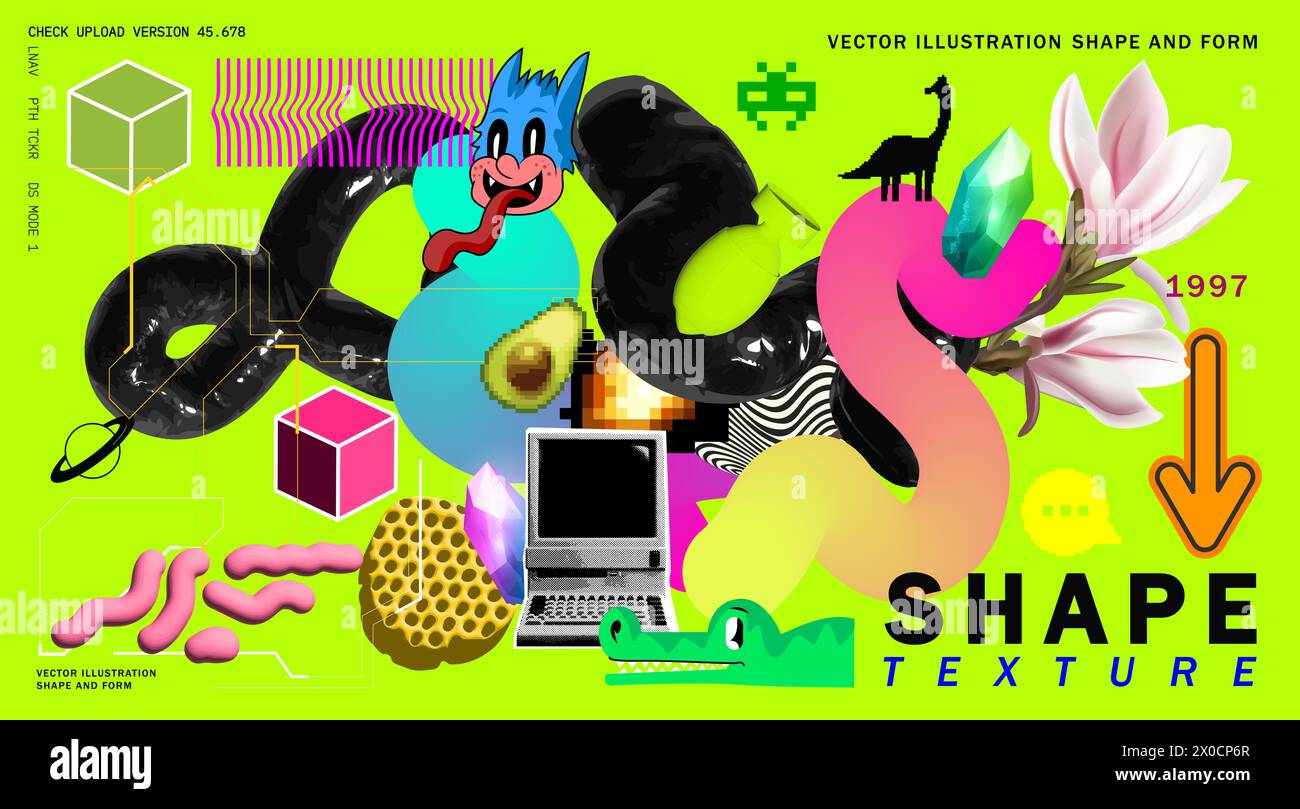 A collection of vector shapes and objects for creating abstract art. Vector illustration Stock ...