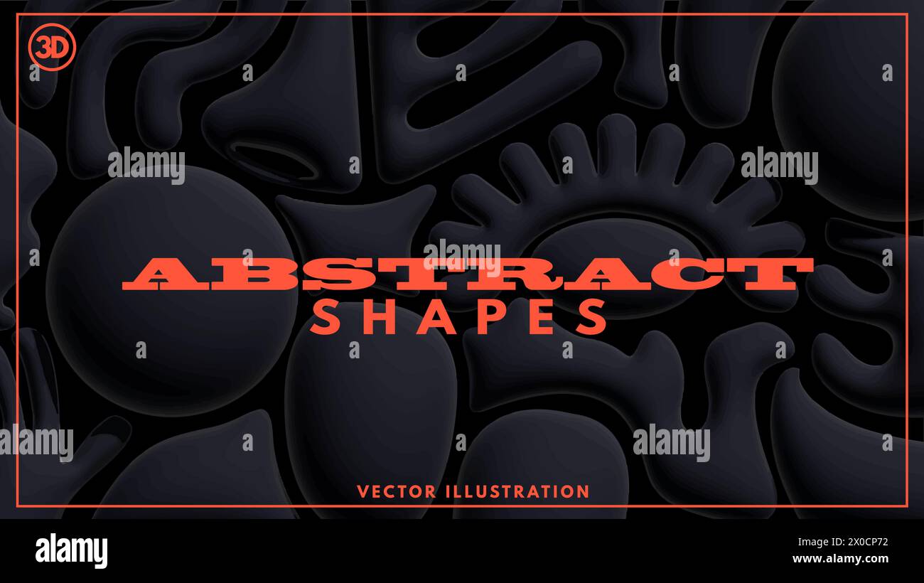 Bold and playful abstract shapes background design. Vector illustration ...