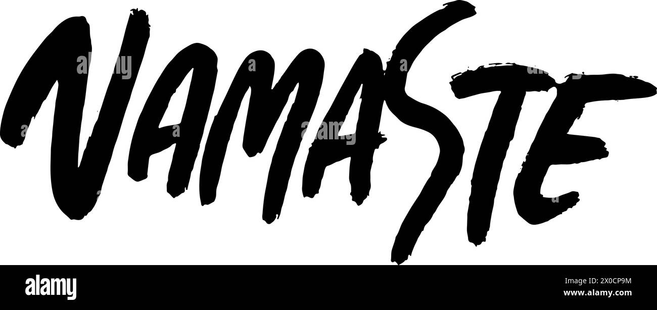 Namaste Dry Brush Handwritten Modern Lettering Design Stock Vector ...