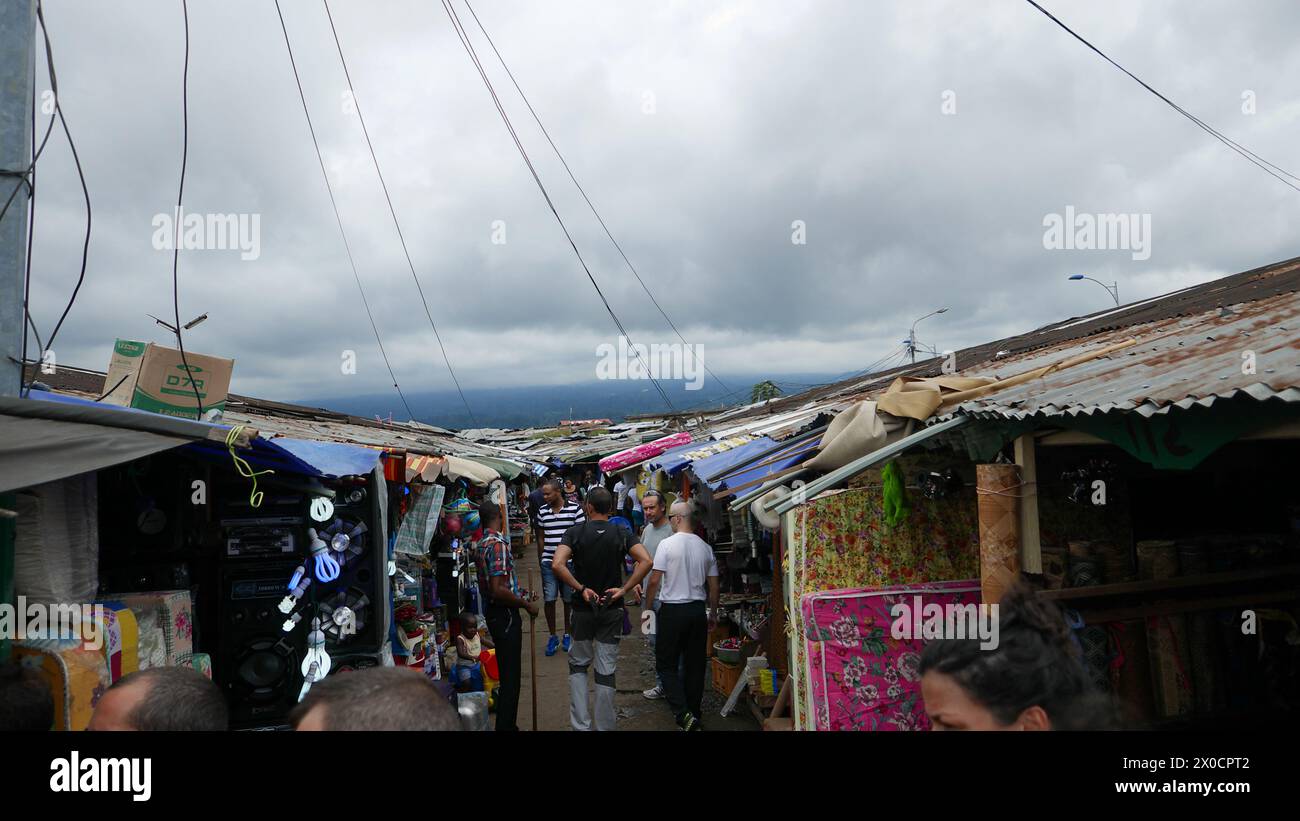 Views of life in Malabo, Equatorial Guinea. Street life merges with ...