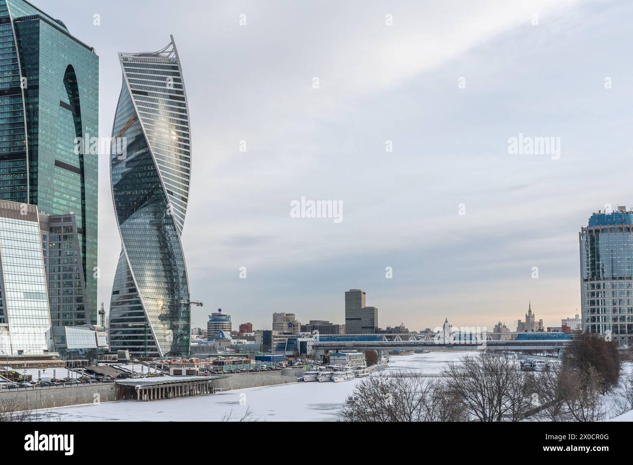 Moscow, Russia - 19 Jan 2018: A serene winter landscape captures the ...