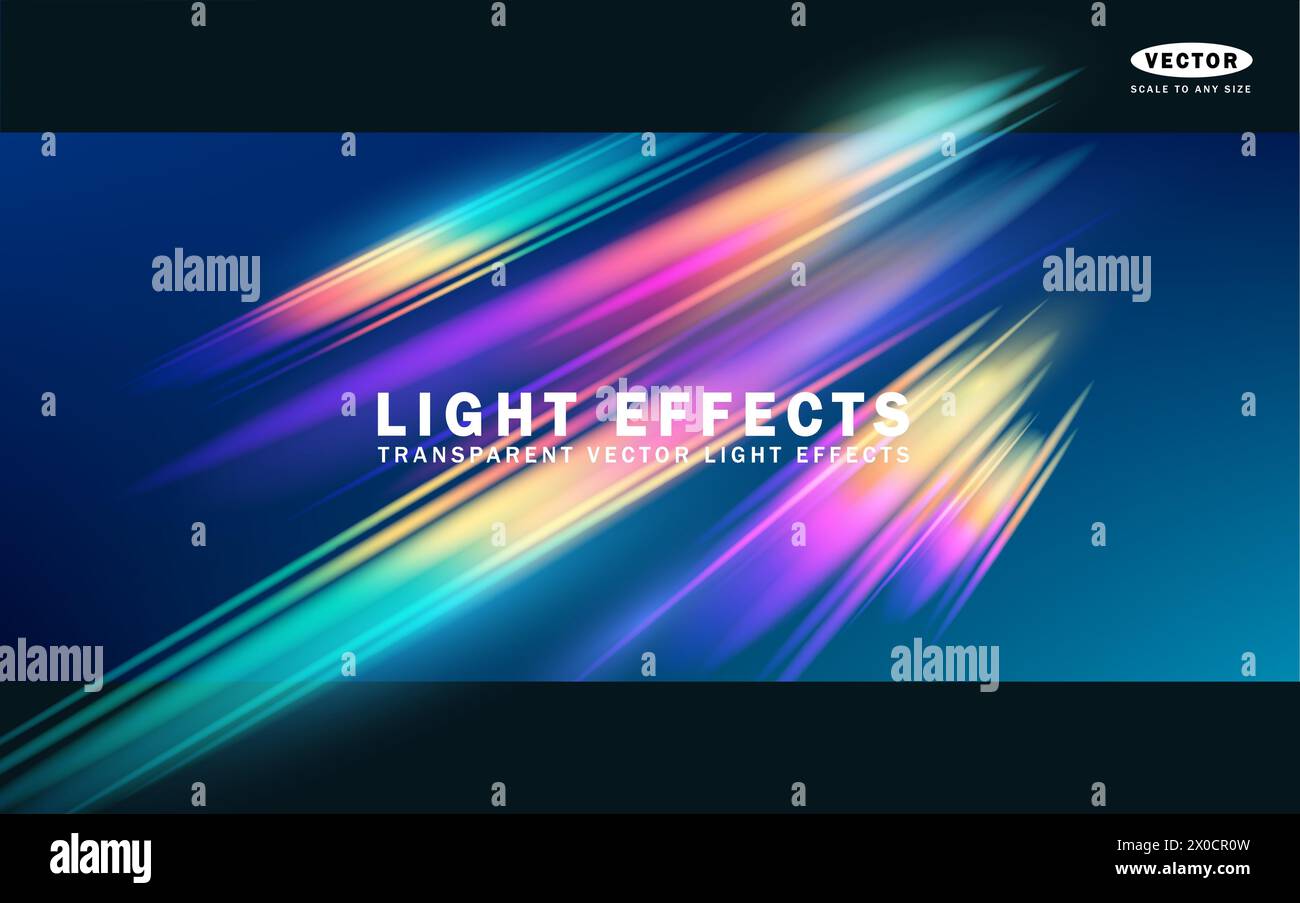 Transparent lens rainbow light flare effects. Vector illustration Stock ...