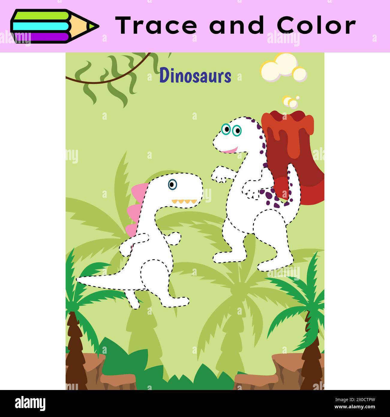 Pen tracing lines activity worksheet for children. Pencil control for ...