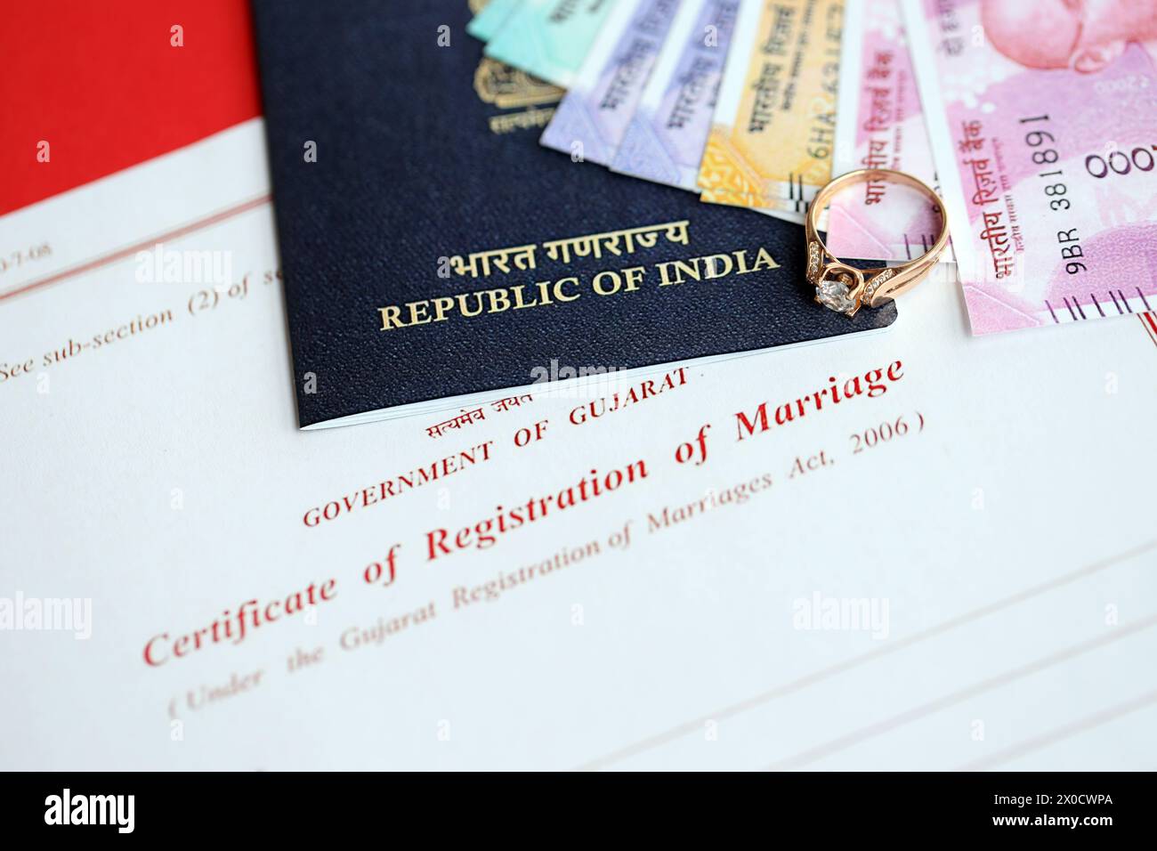 Indian Certificate of registration of marriage blank document and ...