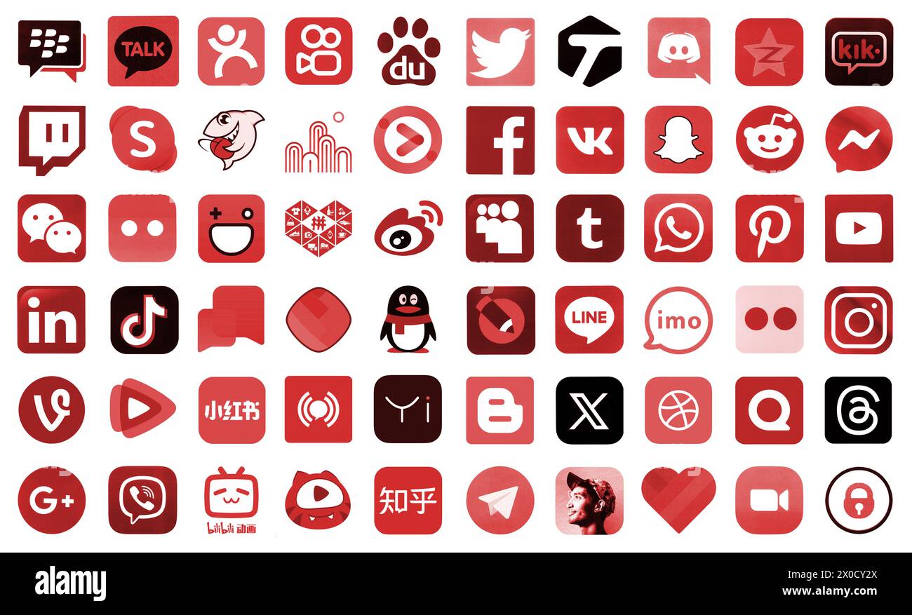 Red social whatsapp logo hi-res stock photography and images - Alamy