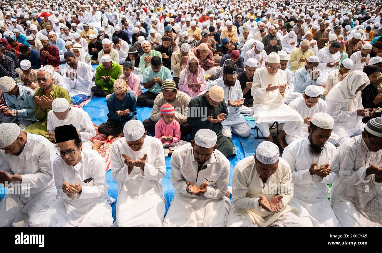 GUWAHATI, INDIA - APRIL 11: Muslims gather to perform Eid al-Fitr ...