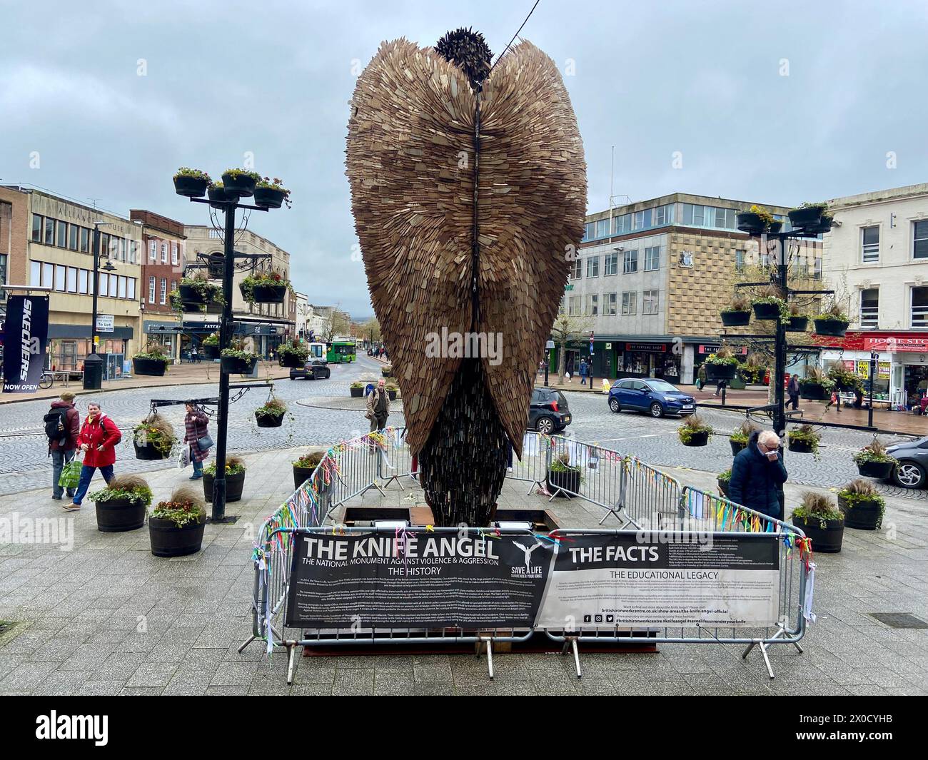 the knife angel anti knife crime sculpture in taunton parade somerset ...