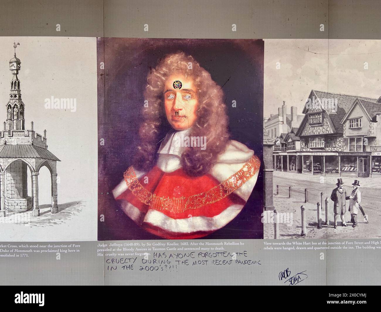 a portrait of judge george jeffreys graffitied and attacked in taunton ...