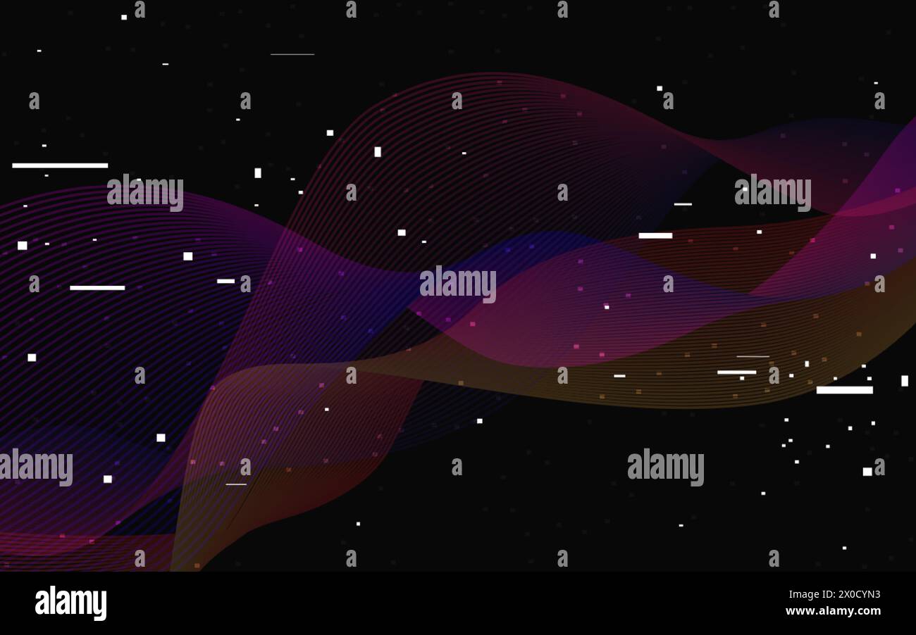 Glitch overlay effect. Distorted color waves on dark background ... Glitch overlay effect. Distorted color waves on dark background ...