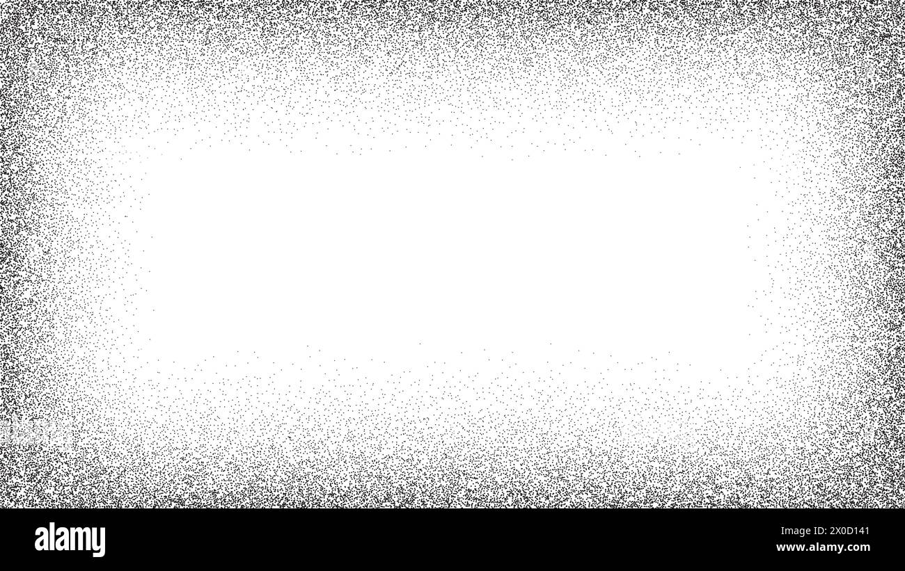 Noise rectangular grain frame gradient. Dot texture effect. Stipple ...