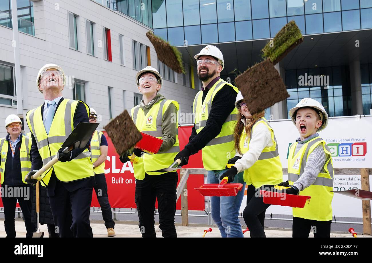 Minister for Health Stephen Donnelly (left) with seven-year-old Darragh ...