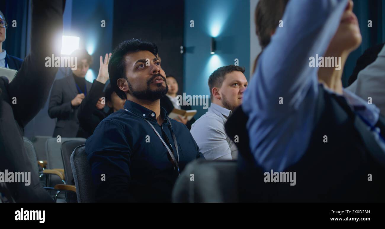 Indian man raises hand hi-res stock photography and images - Alamy