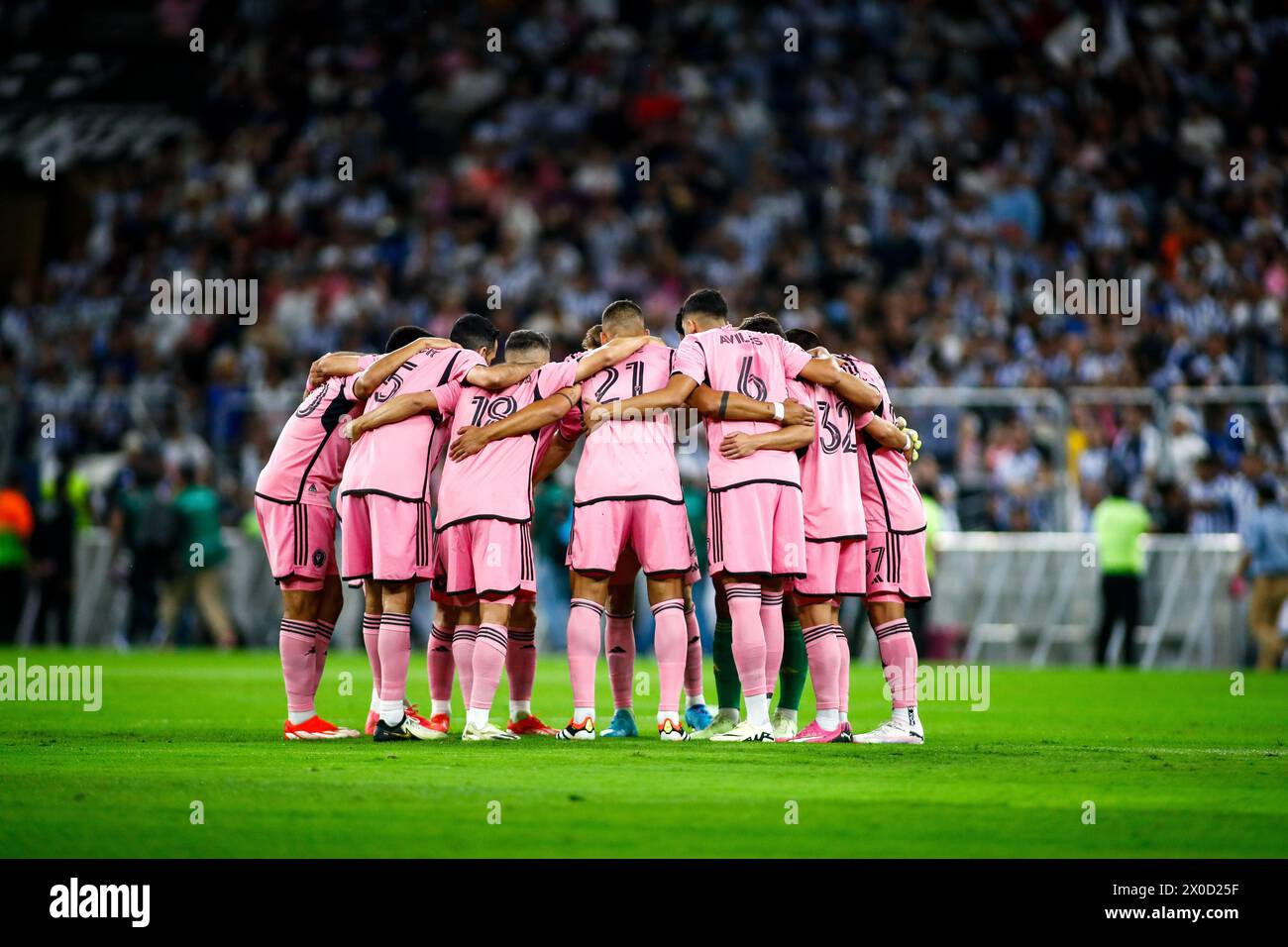 GUADALUPE, MEXICO - APRIL 10: Inter Miami players gathered for pep-talk ...