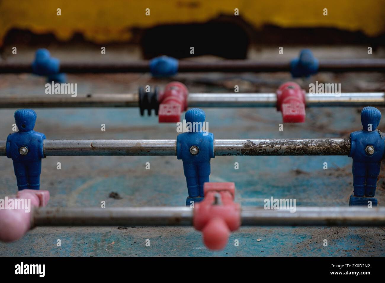 Rusty Foosball, also known as Table soccer and table football Stock ...
