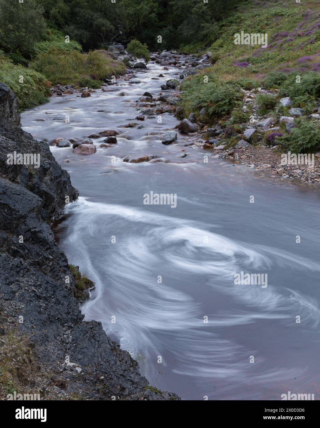 Swirling patterns in river water caused by foam Stock Photo - Alamy