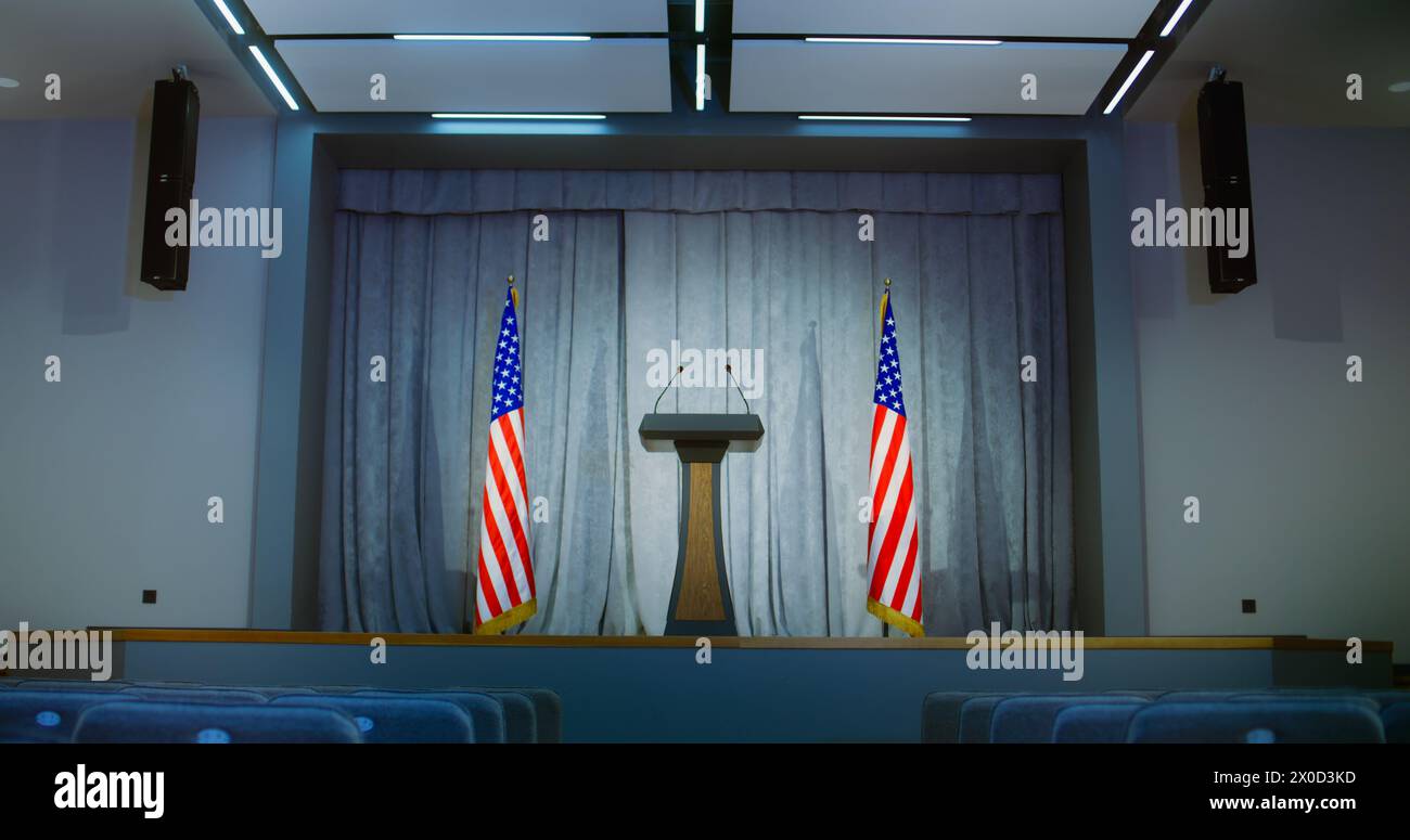 Speech tribune for minister, congressman or politician in the White ...