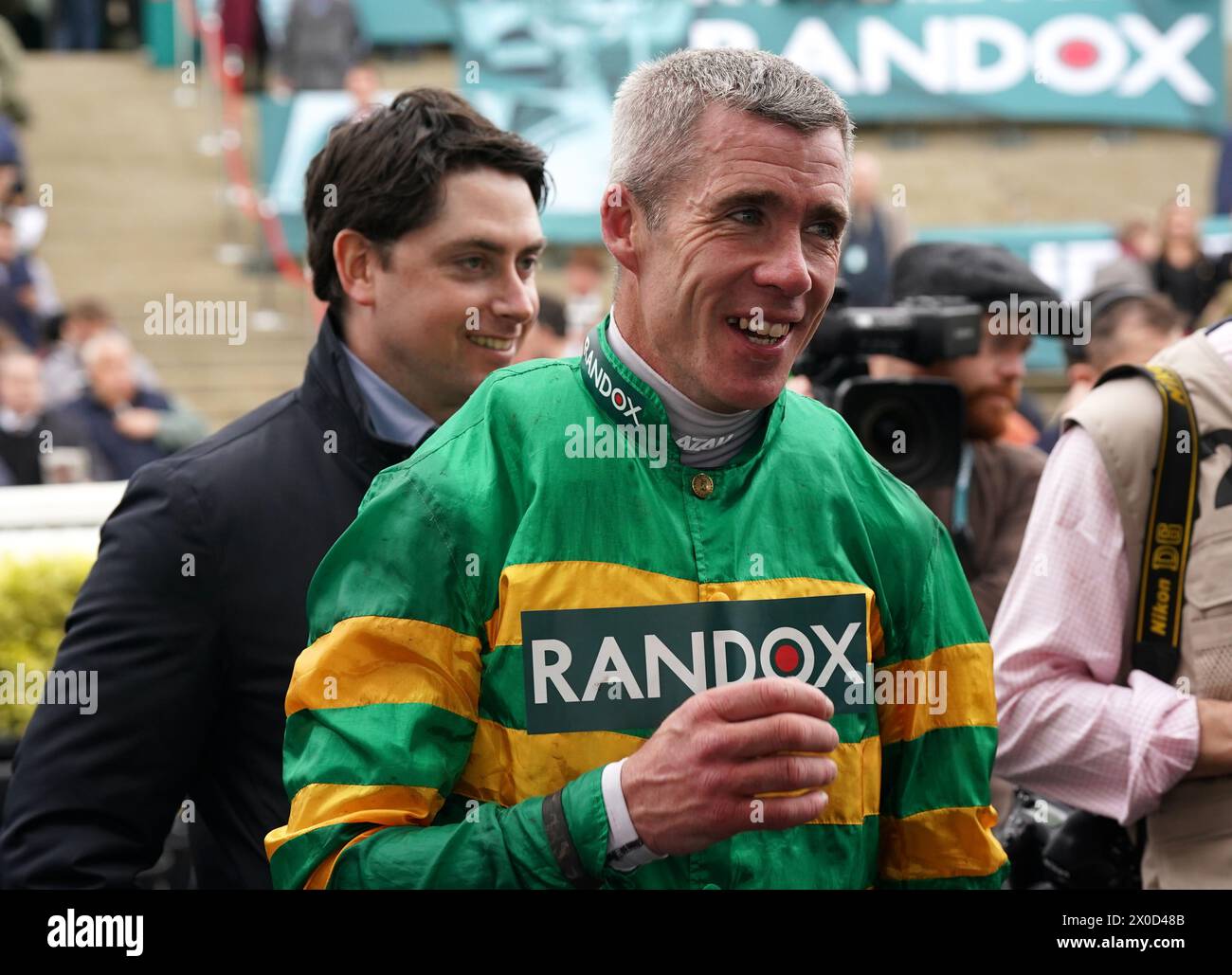 Derek O'Connor after winning the Randox Foxhunters' Open Hunters' Chase ...
