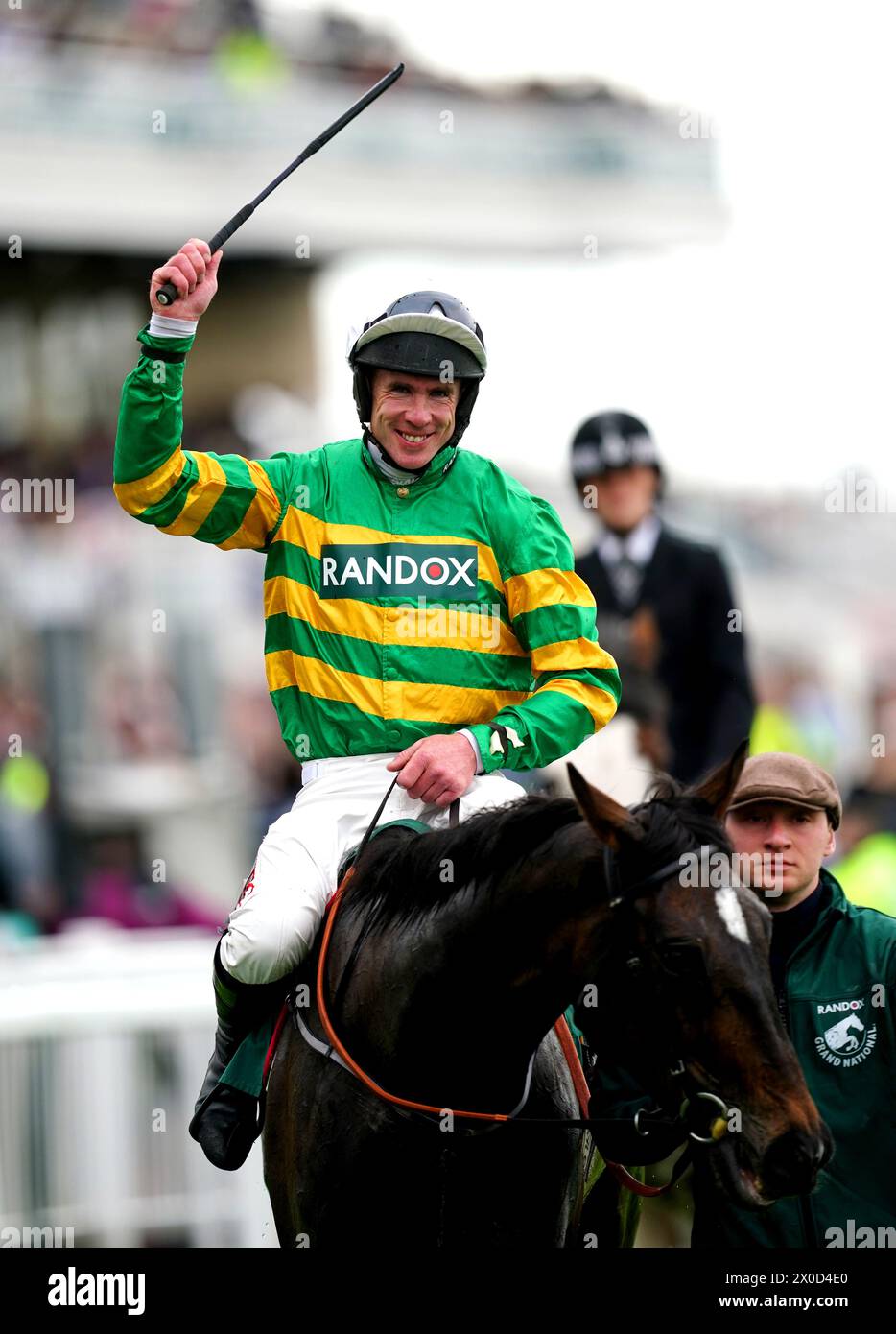 Jockey Derek O'Connor celebrates on Its On The Line after winning the ...
