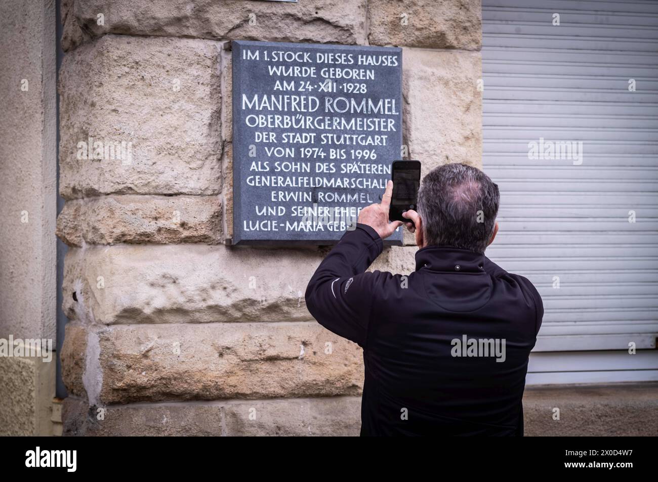 Stuttgart-Ost 20240317 Tafel am Geburtshaus von Manfred Rommel ehem ...