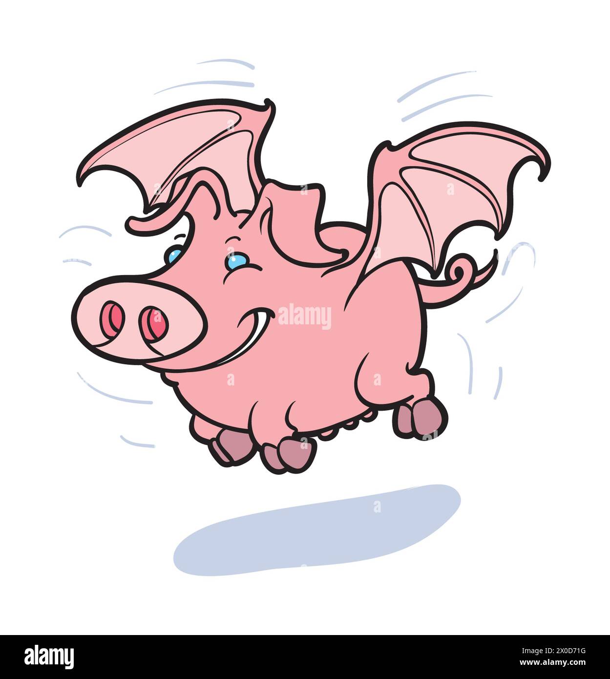 Concept art, of a flying pig, illustrating figure of speech, popular ...