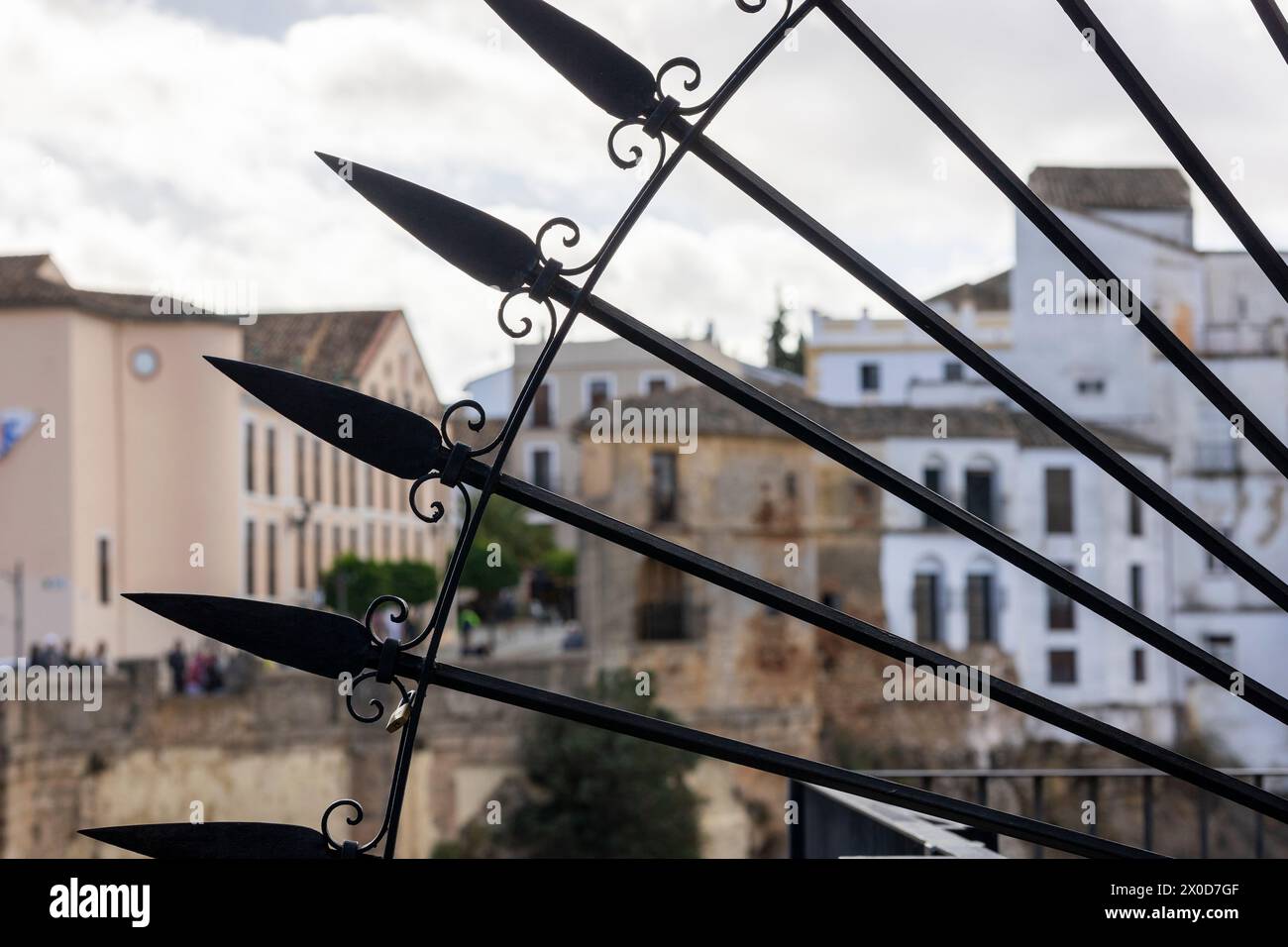 Architecture details from the famous arched bridge from Ronda village ...