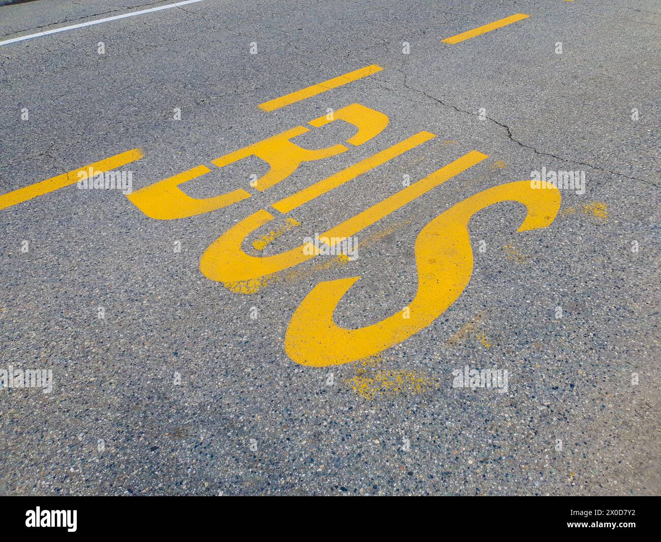 Stop sign on tarmac hi-res stock photography and images - Alamy