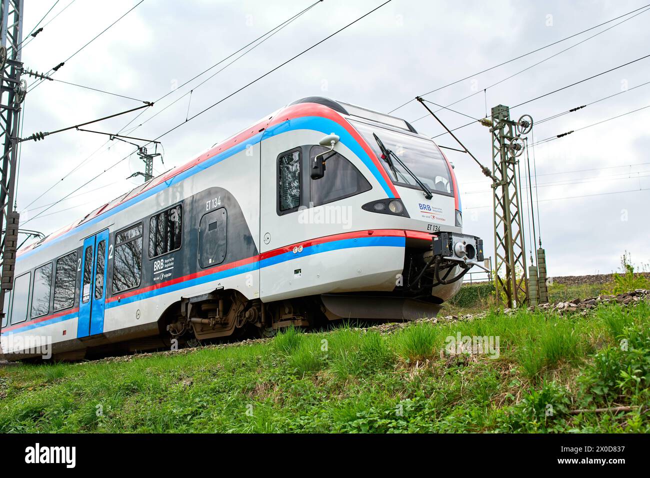 Augsburg, Bavaria, Germany - April 11, 2024: Train from RBR Bayerische ...